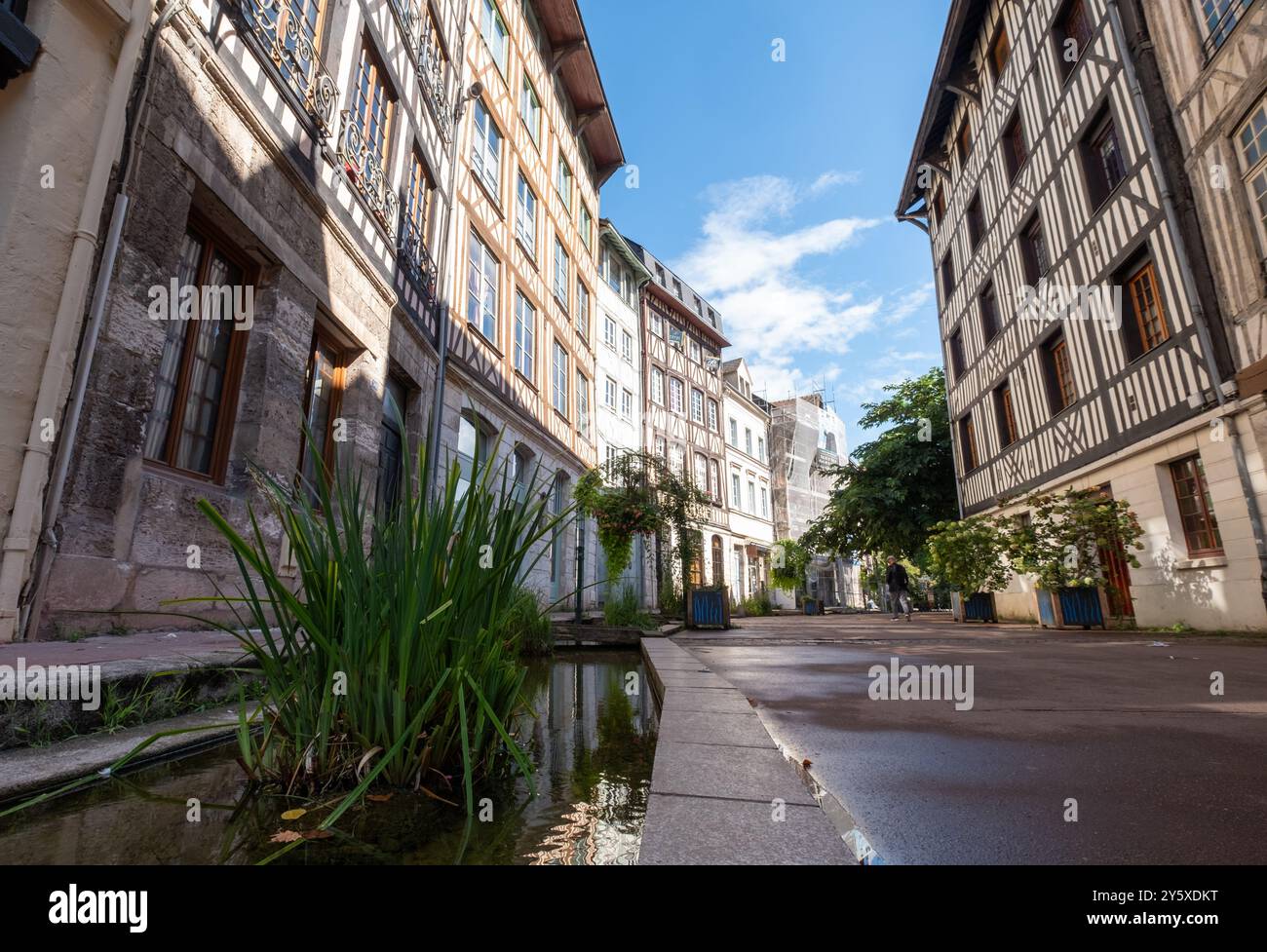 Well preserved, colourful, medieval half timbered buildings on ...
