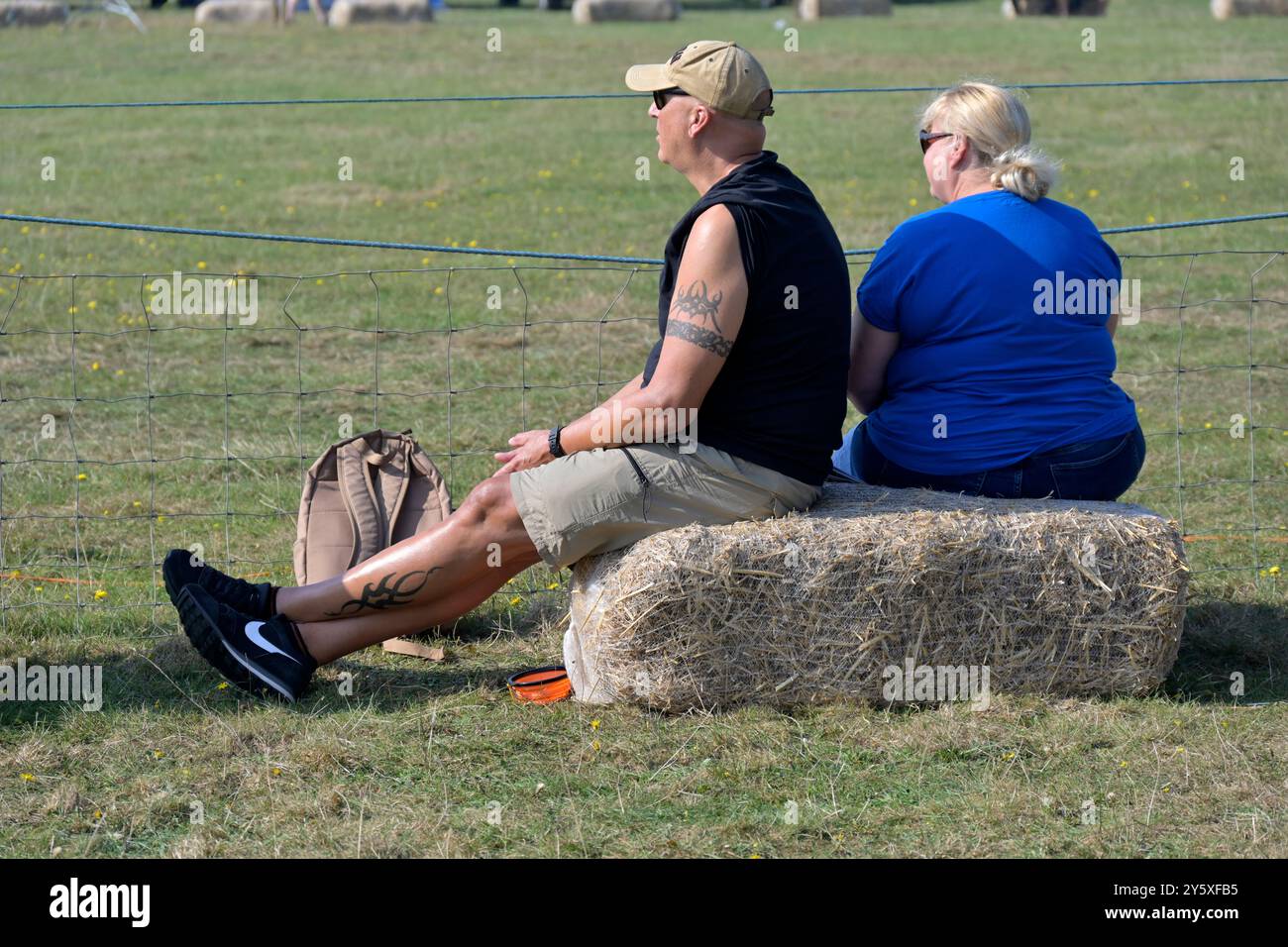 older couple at rural country fair event, suffolk, england Stock Photo ...
