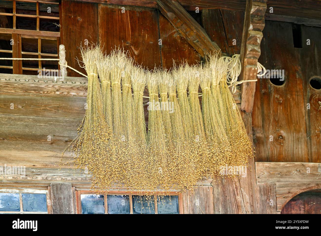 straw bundles hanging, Ballenberg Swiss Open-Air Museum, Farmhouse ...