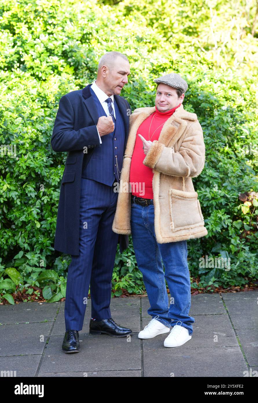 Vinnie Jones (left), in character as Danny Driscoll, and Sam Lupton as ...
