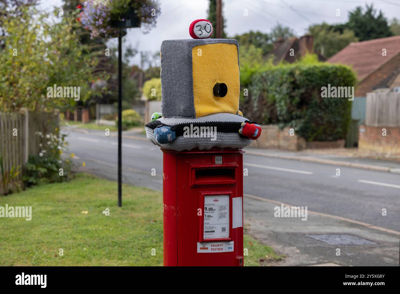 Crochet knitted speed camera post box topper, crocheted decoration ...