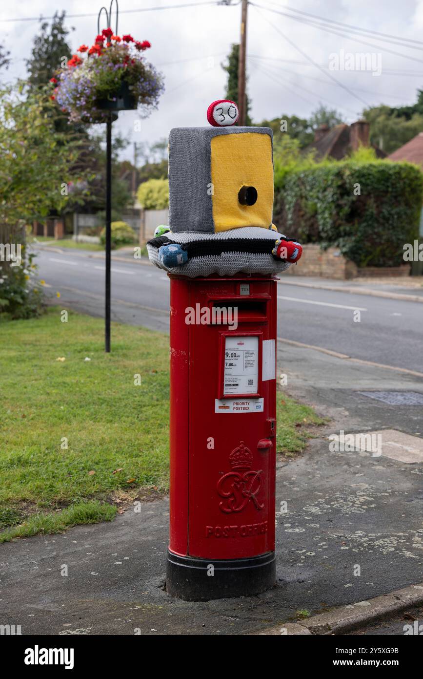 Crochet knitted speed camera post box topper, crocheted decoration ...
