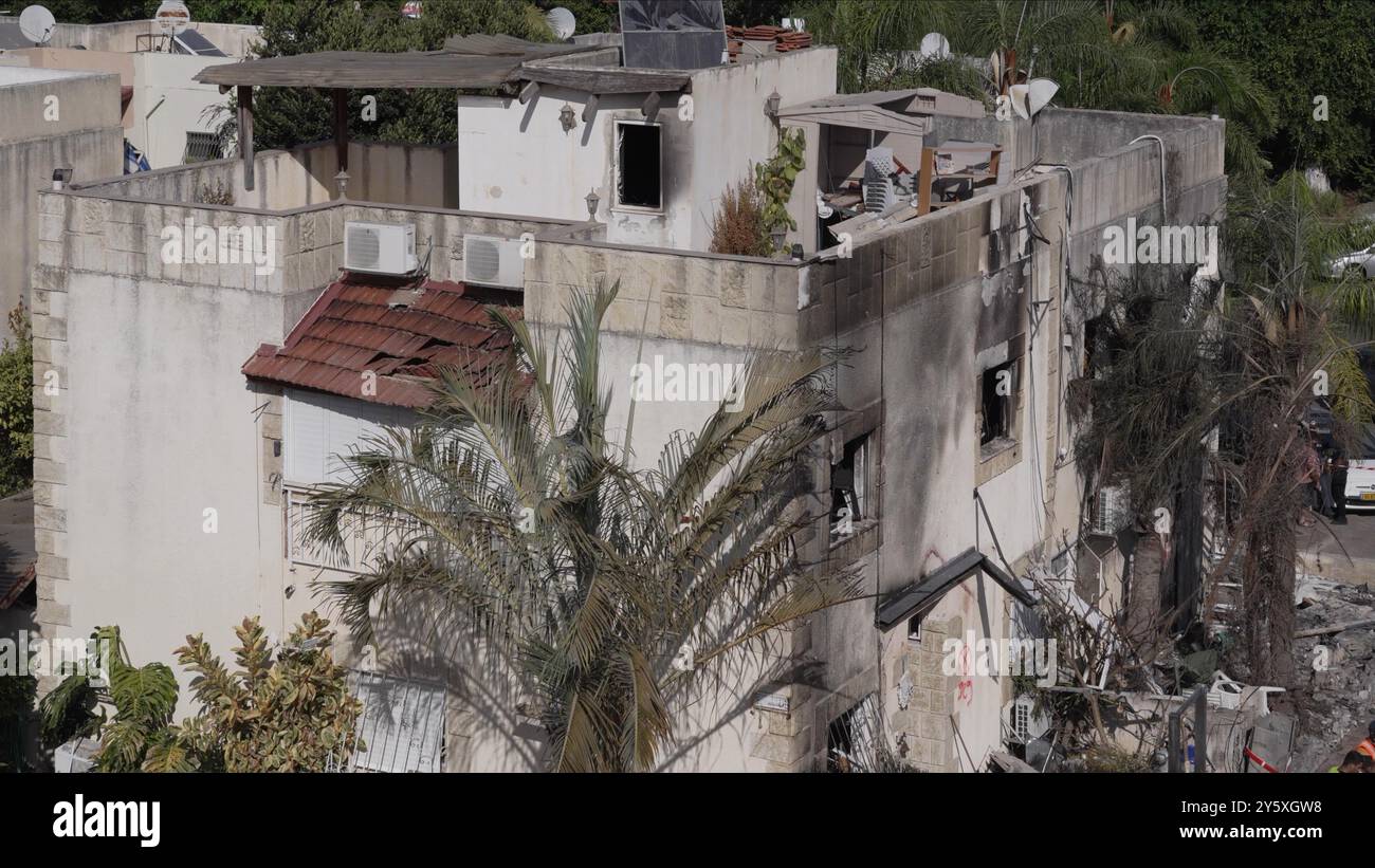 KIRYAT BIALIK, ISRAEL - SEPTEMBER 22: A house that was damaged after ...