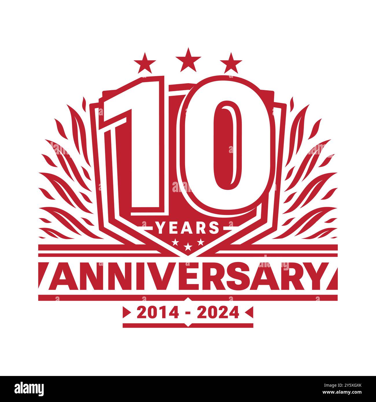 10 years anniversary celebration shield design template. 10th ...