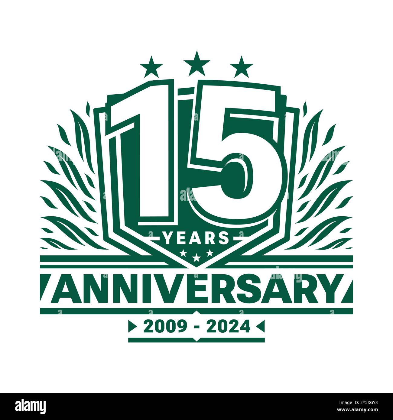 15 years anniversary celebration shield design template. 15th ...