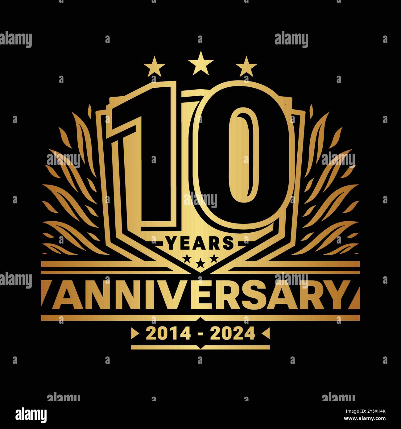 10 years anniversary celebration shield design template. 10th ...