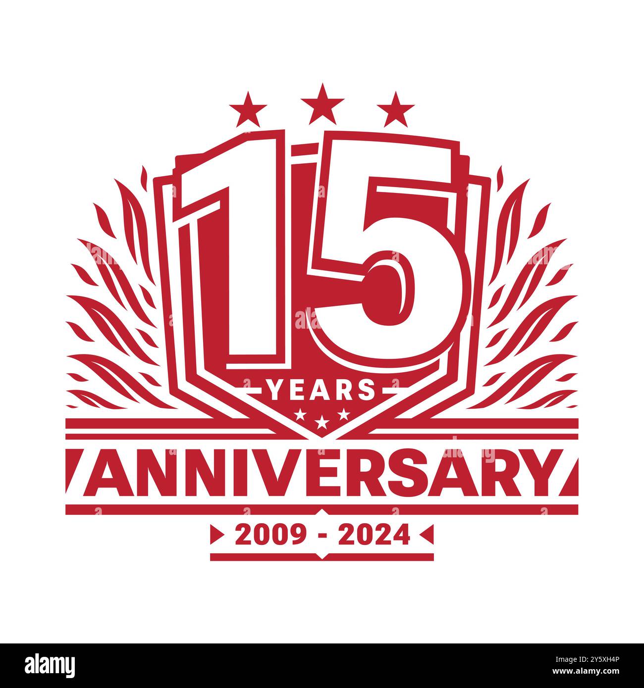 15 years anniversary celebration shield design template. 15th ...