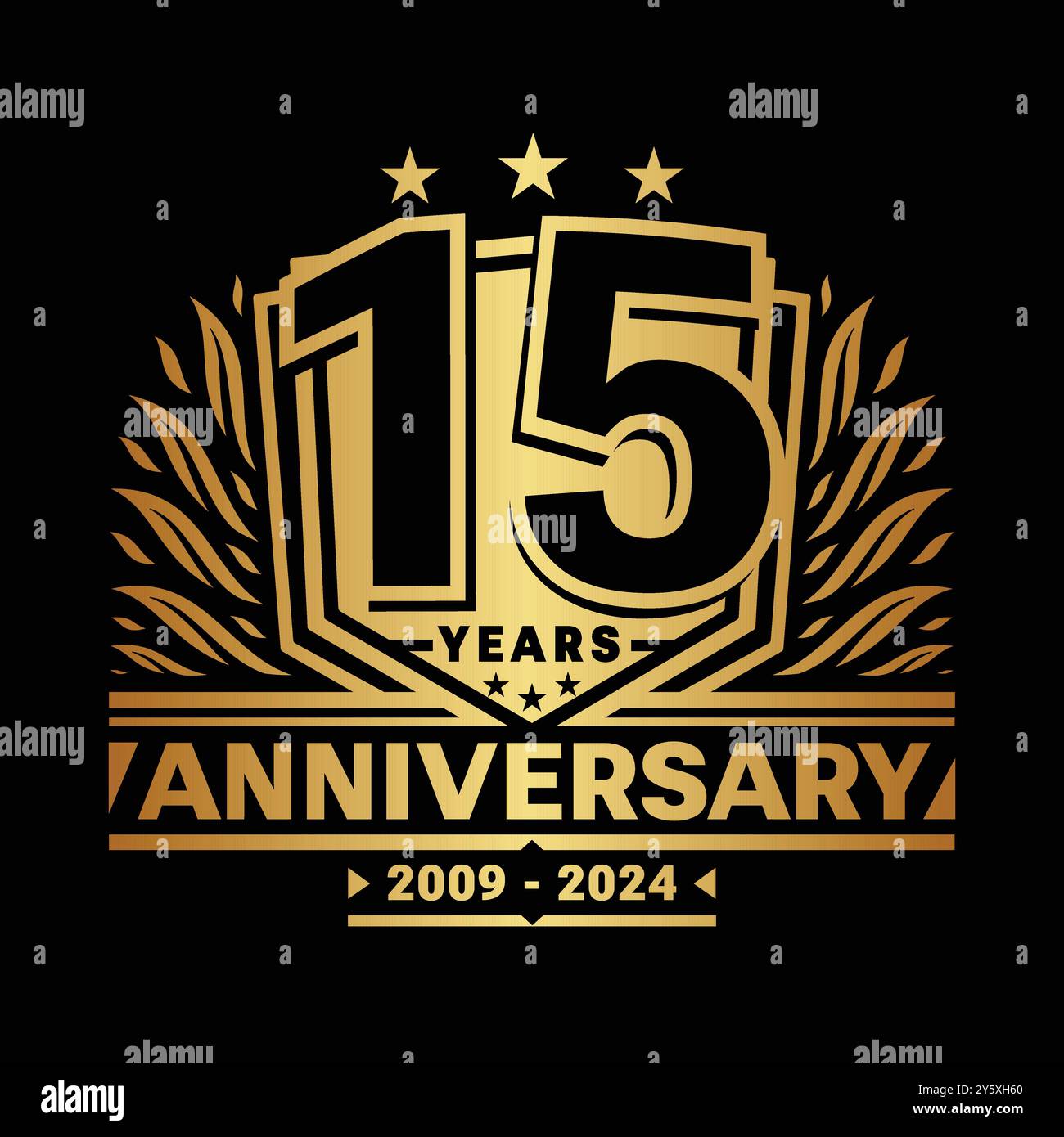 15 years anniversary celebration shield design template. 15th ...