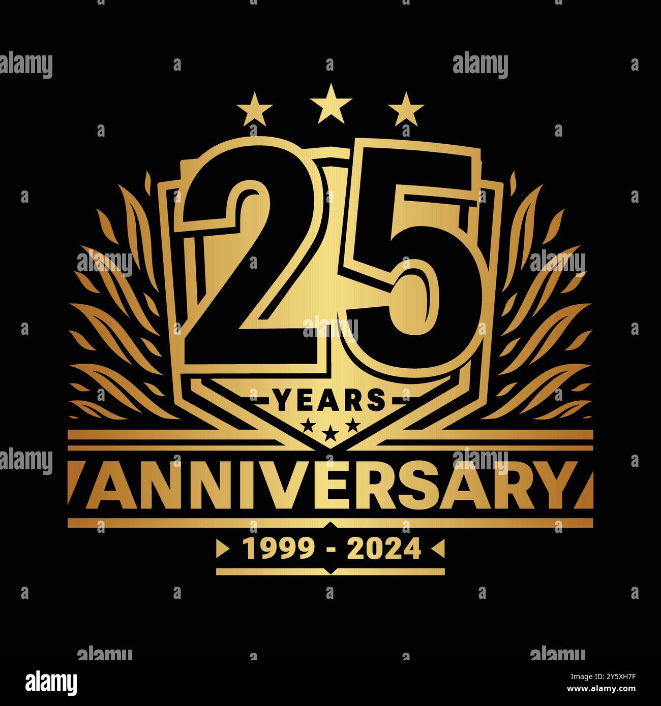 25 years anniversary celebration shield design template. 25th ...