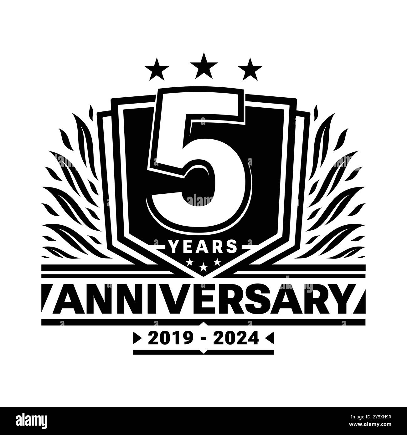 5 years anniversary celebration shield design template. 5th anniversary ...