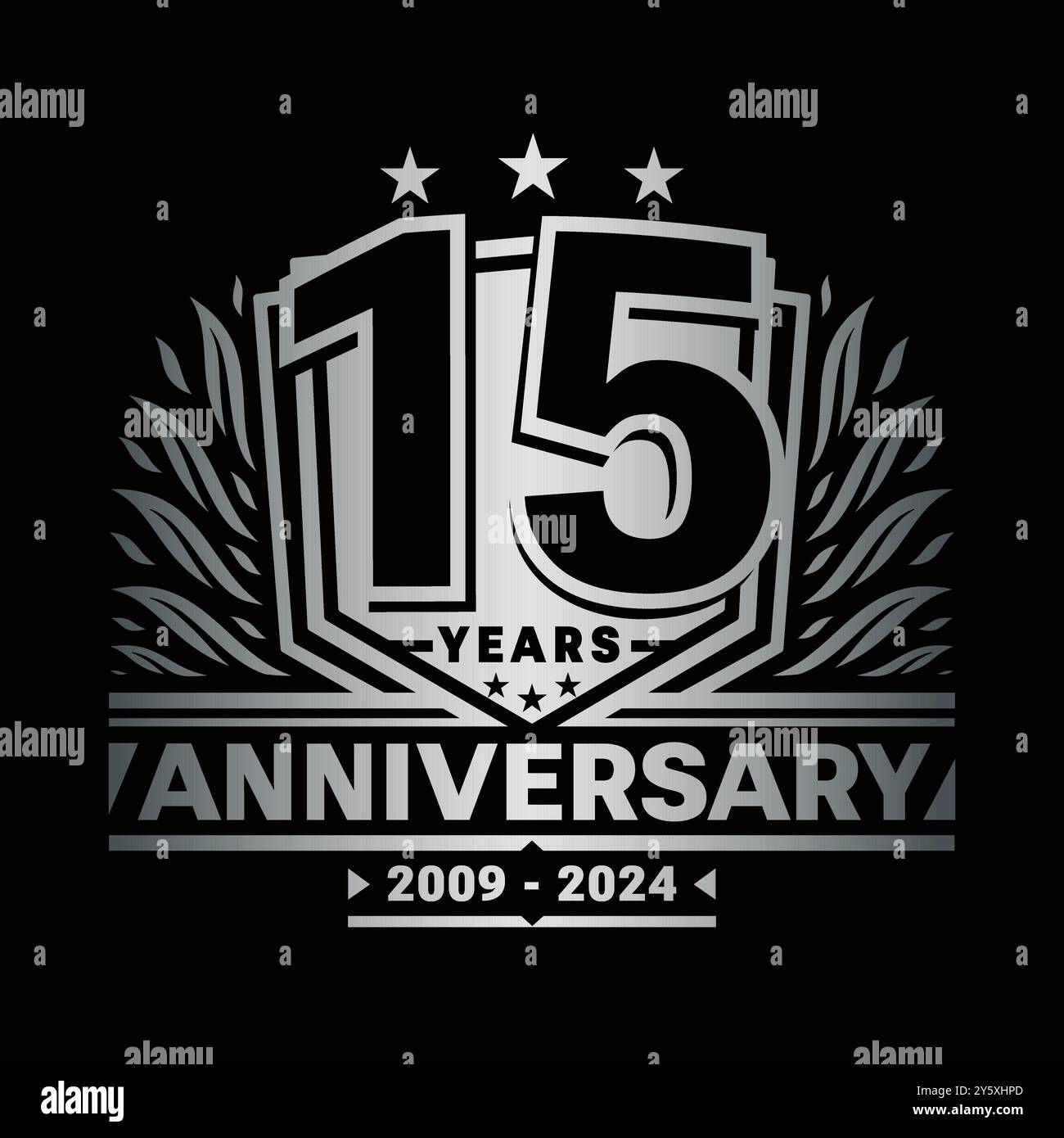 15 years anniversary celebration shield design template. 15th ...