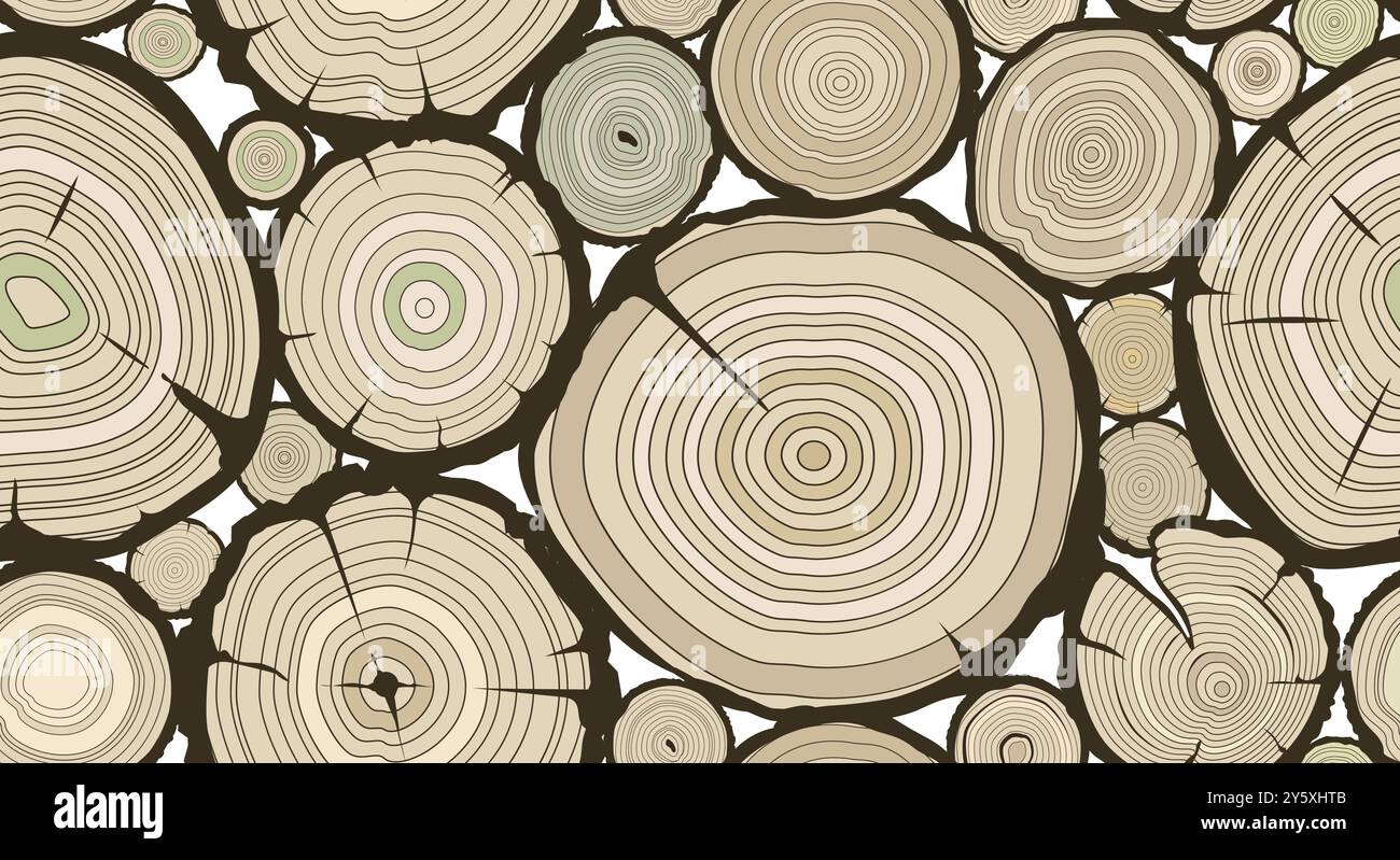 Wooden logs background Stock Vector Images - Alamy