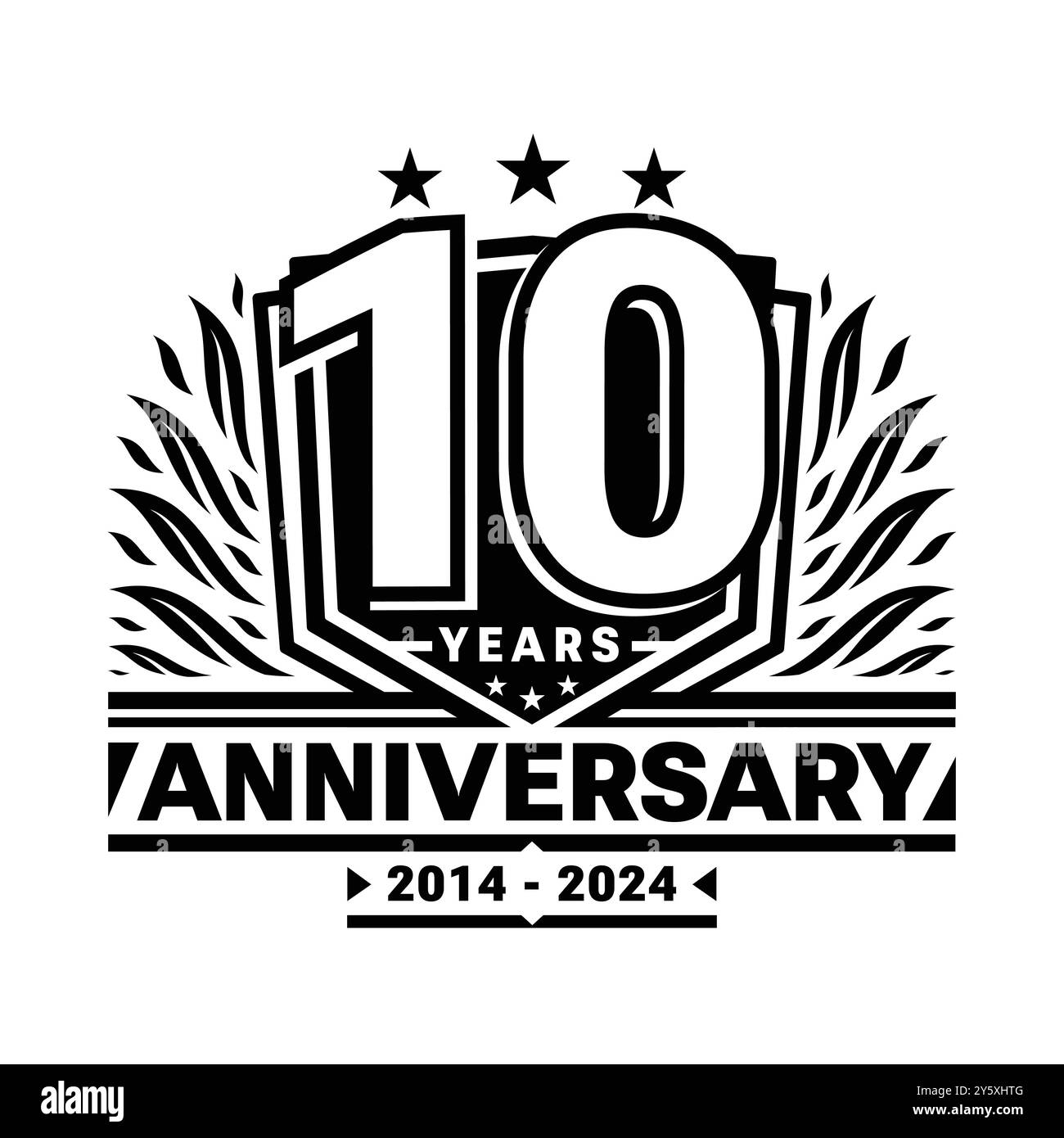 10 years anniversary celebration shield design template. 10th ...