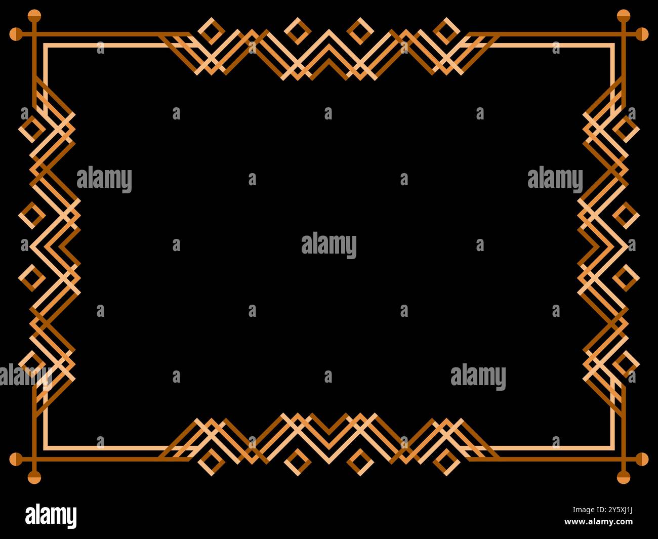 Art deco frame. Vintage linear border. Geometric gold frame in line art ...
