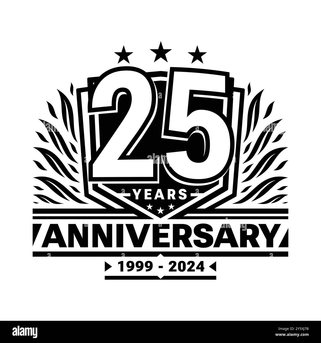 25 years anniversary celebration shield design template. 25th ...