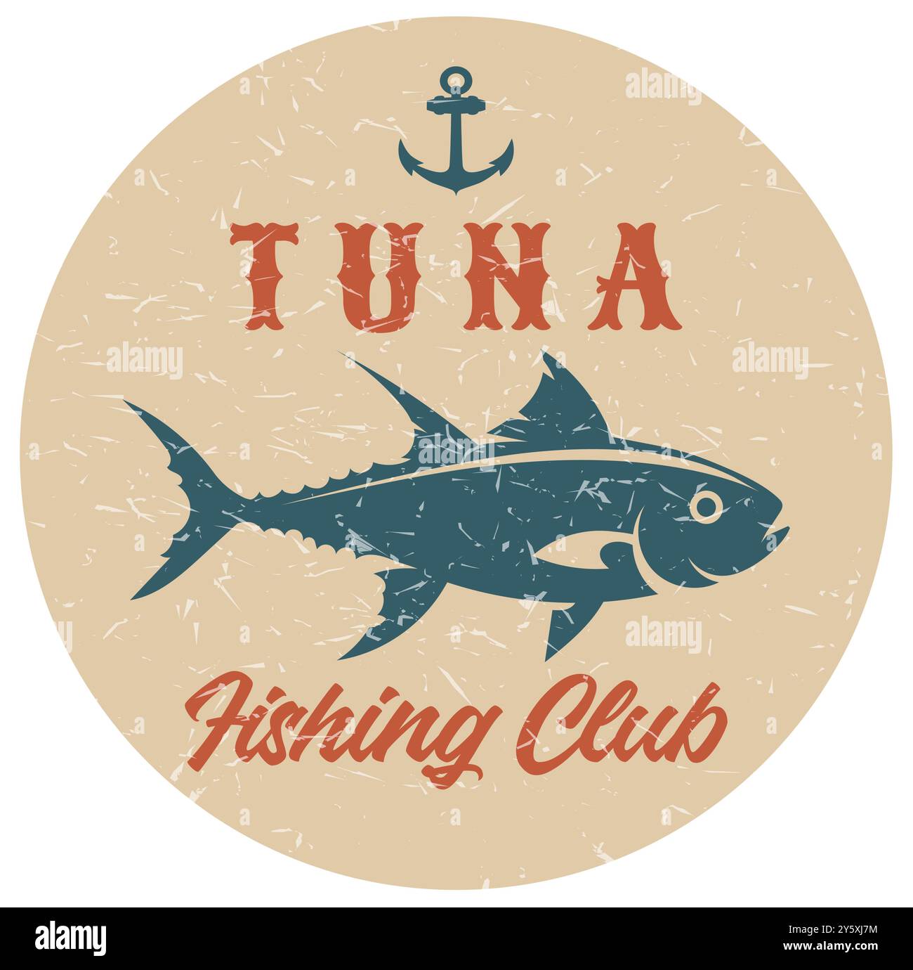 Tuna fishing club retro label Stock Vector Image & Art - Alamy