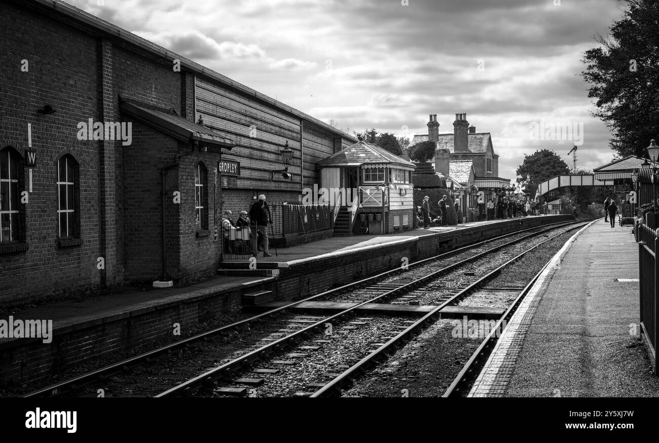 Black and white view of Ropley railway station the home of the famous ...