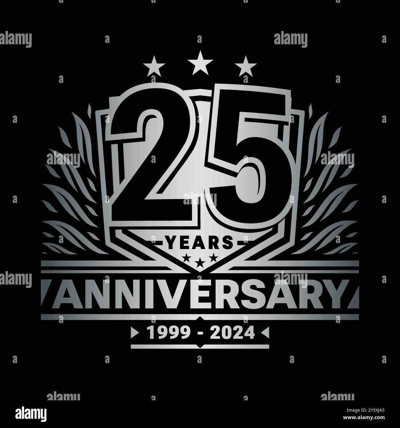 25 years anniversary celebration shield design template. 25th ...