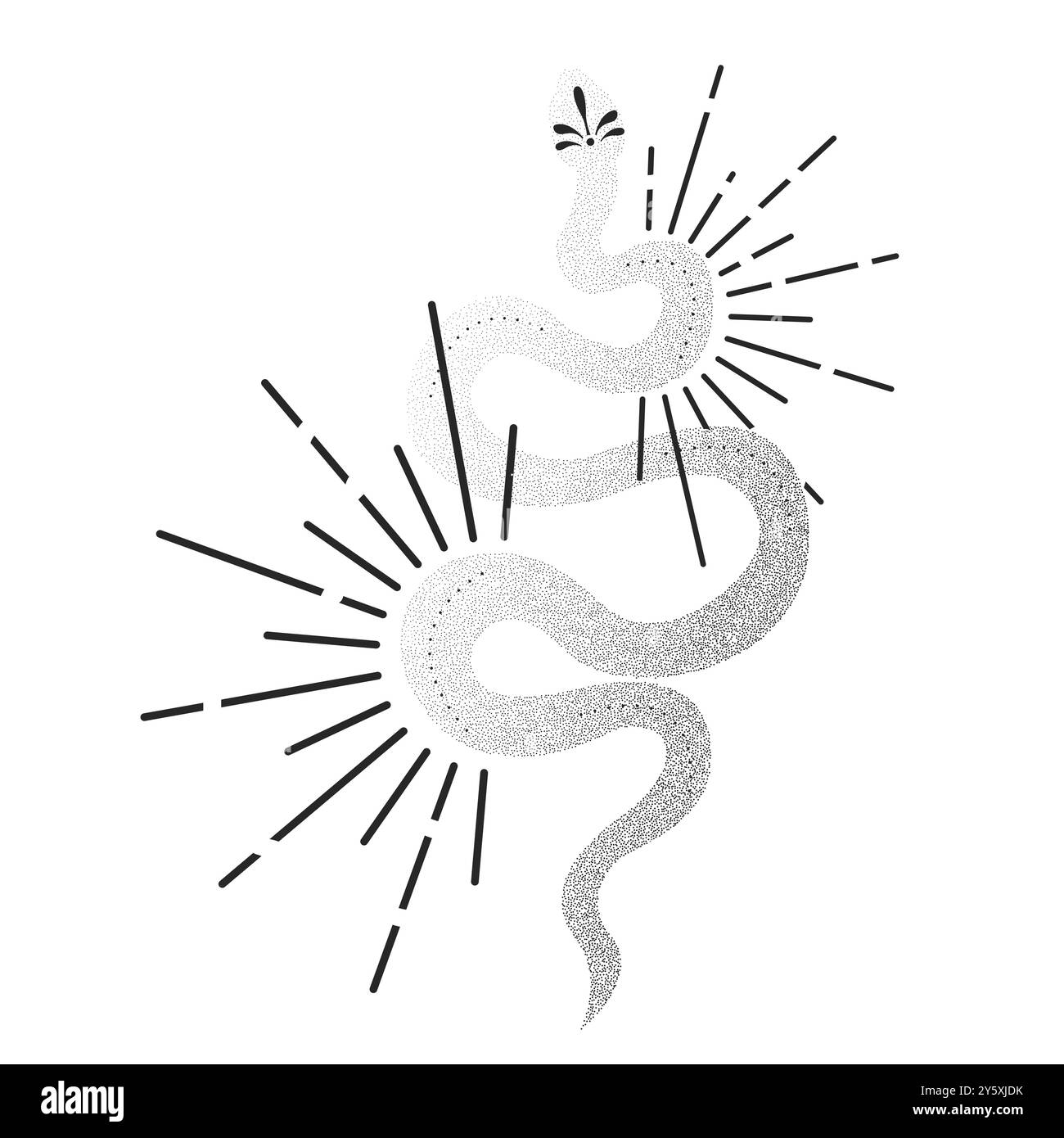 Celestial serpent snake, esoteric tarot or dot tattoo mystery sacred ...