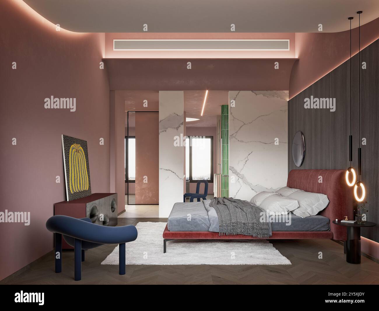 Modern light bedroom interior hi-res stock photography and images - Alamy