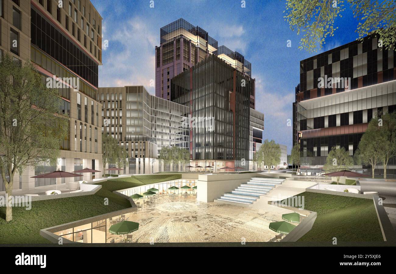 3d render building exterior Stock Photo - Alamy