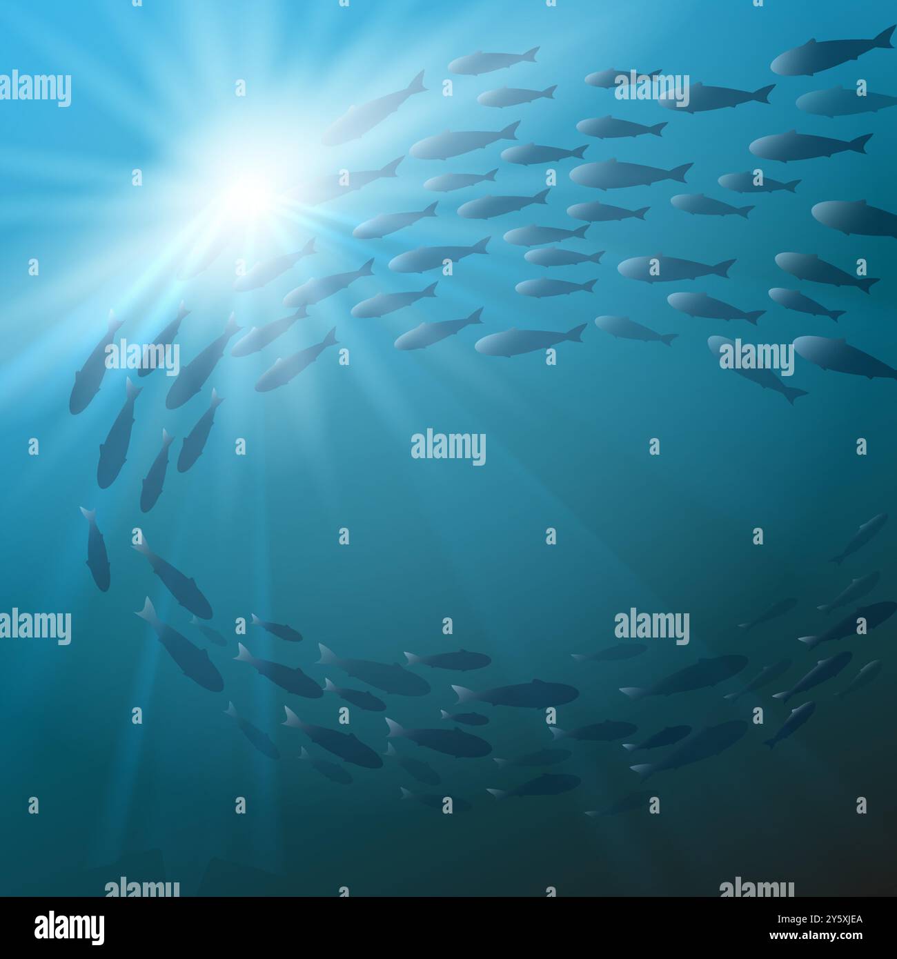 Blue school fish on Stock Vector Images - Alamy