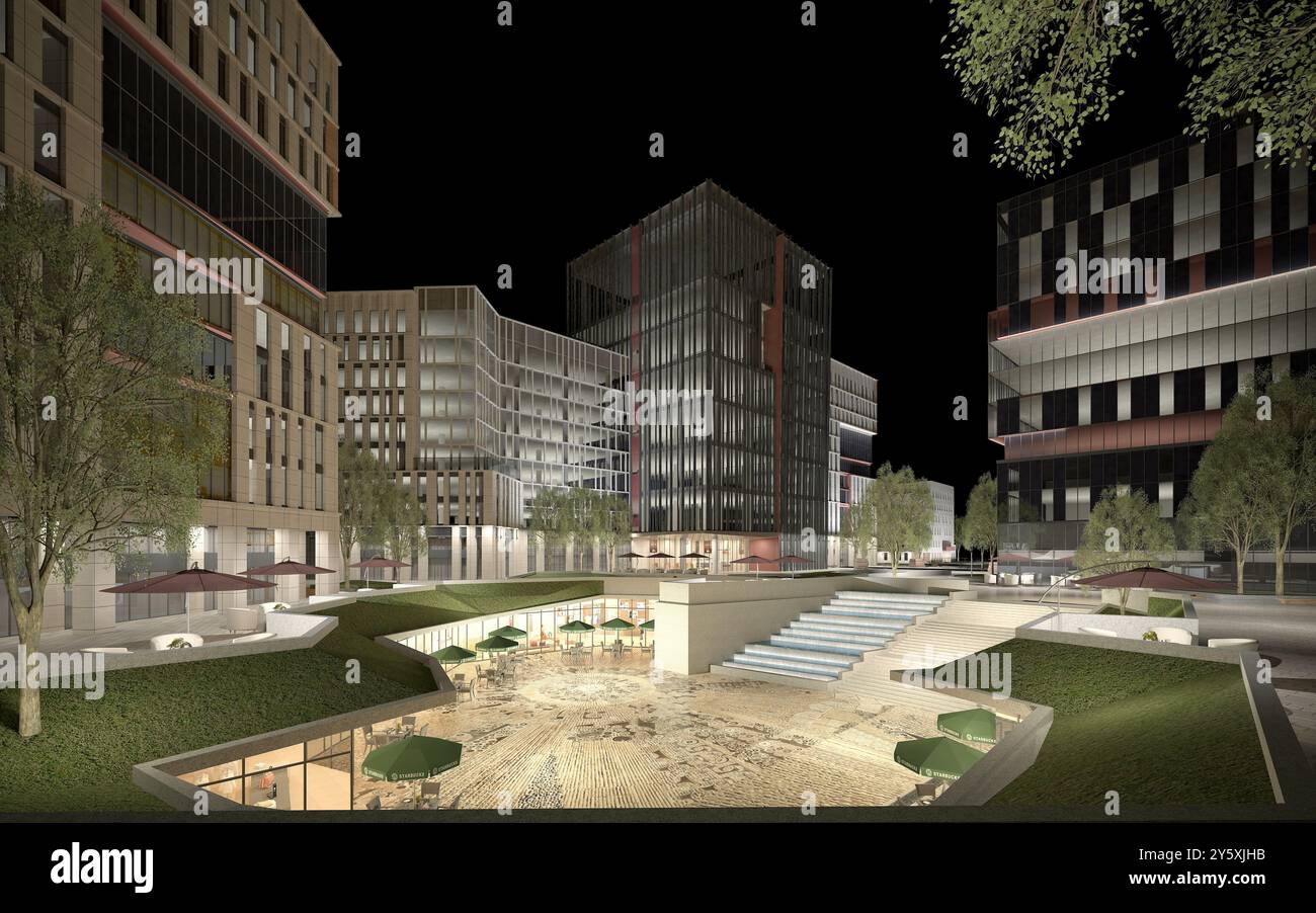 City background 3d render aerial hi-res stock photography and images ...