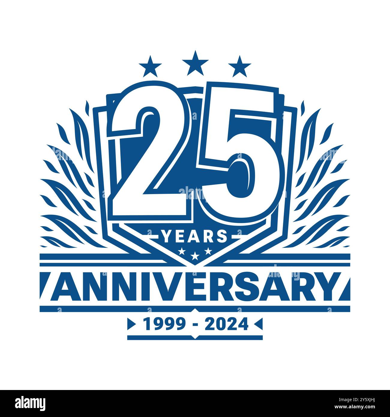25 years anniversary celebration shield design template. 25th ...