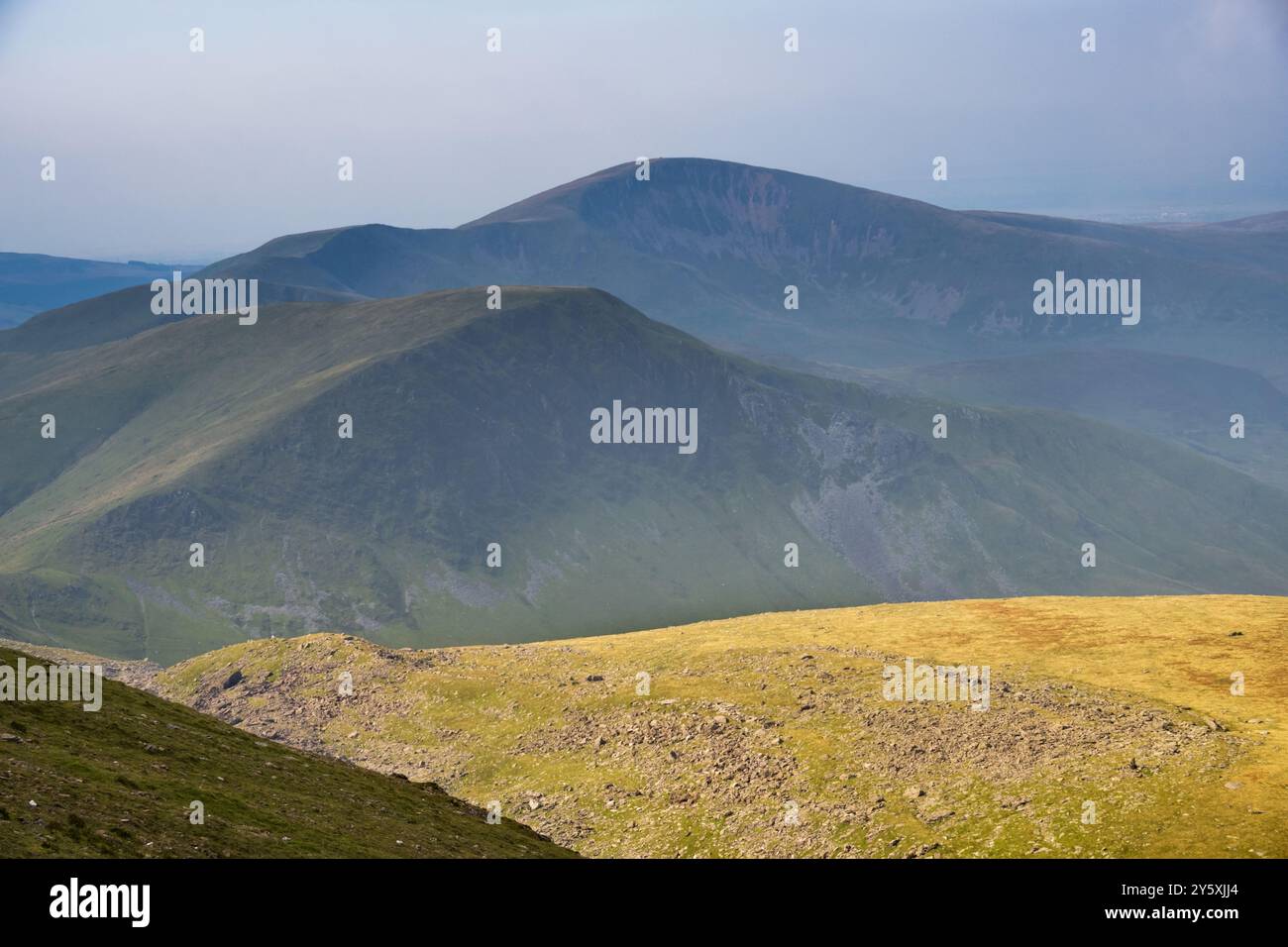 View from the train of the Snowdonia mountains from the train on the ...