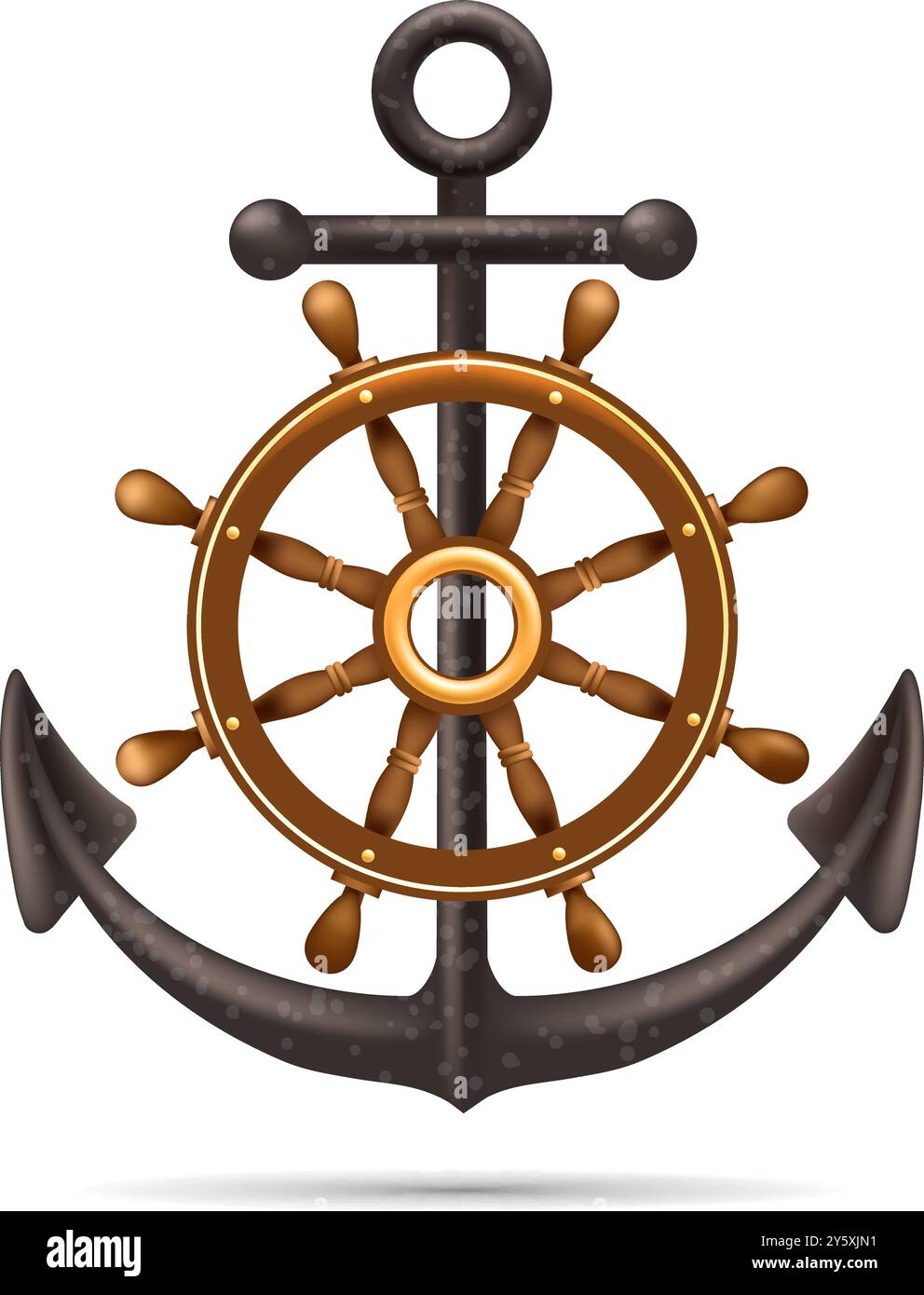 Wooden ship anchor hi-res stock photography and images - Alamy