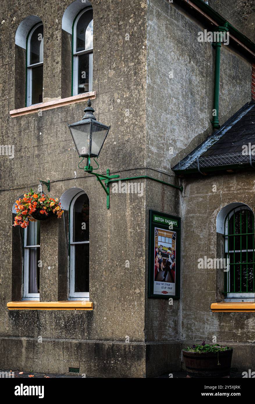 Exterior close up of Ropley station on the Watercress line a stem ...