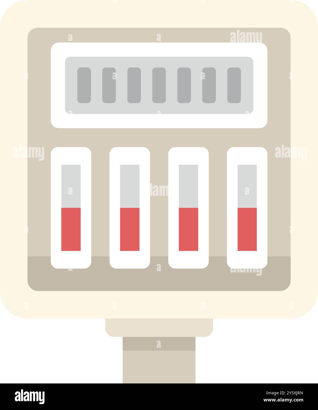 Simple flat design icon of an electric meter with four bars indicating ...