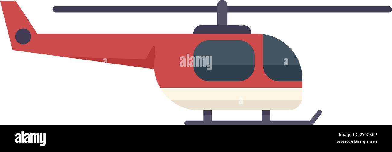 Cartoon vector illustration of a red helicopter in flight Stock Vector ...
