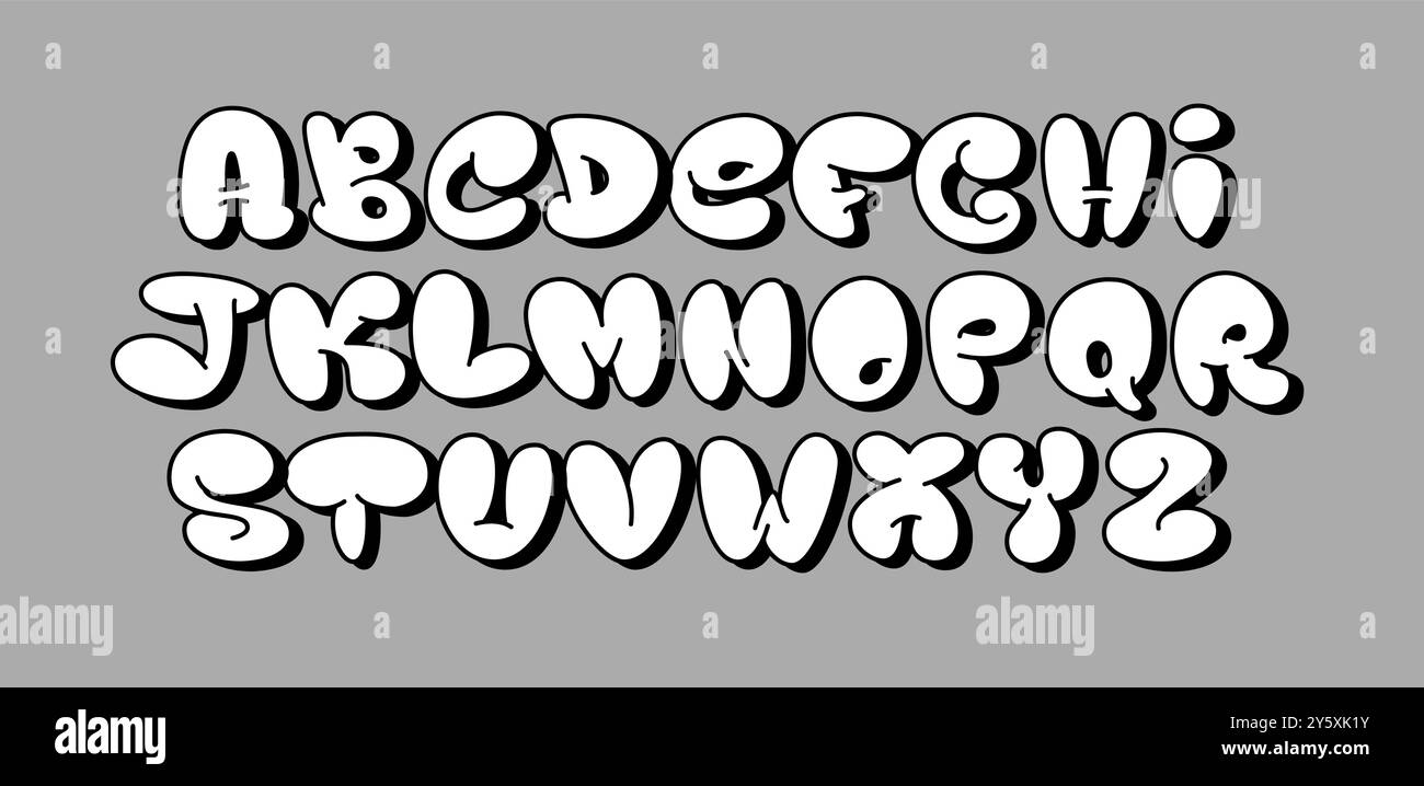 Bubble Letters Alphabet Graffiti