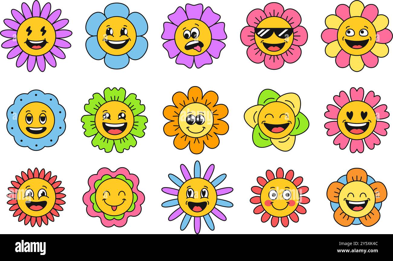 Retro faces graphic Cut Out Stock Images & Pictures - Alamy
