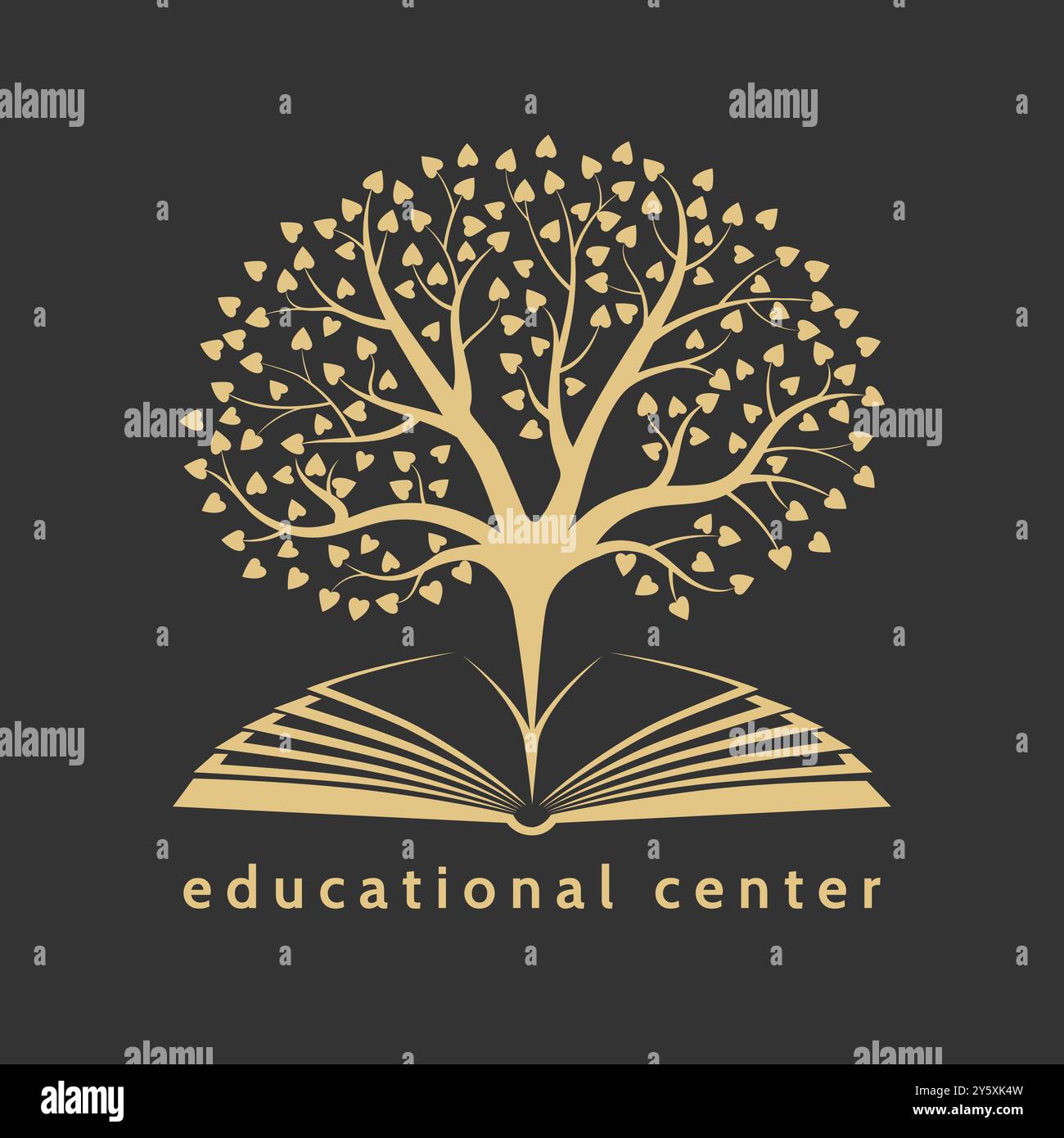 Opened book and tree emblem Stock Vector Image & Art - Alamy
