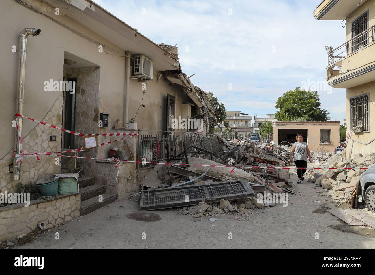 The site of a building collapse in Saviano, in the district of Naples ...