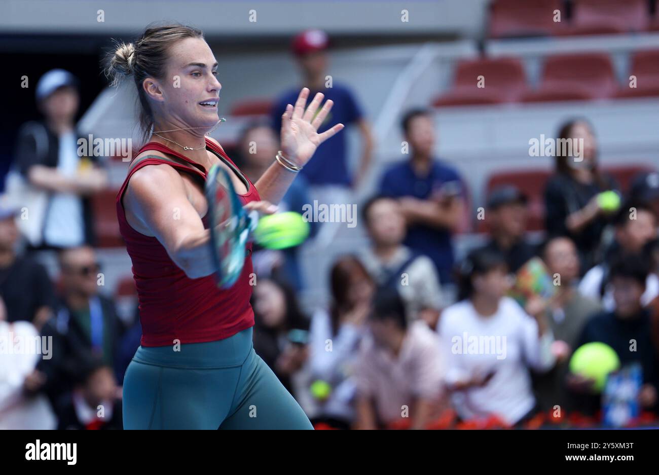Beijing, China. 23rd Sep, 2024. Aryna Sabalenka of Belarus attends a ...