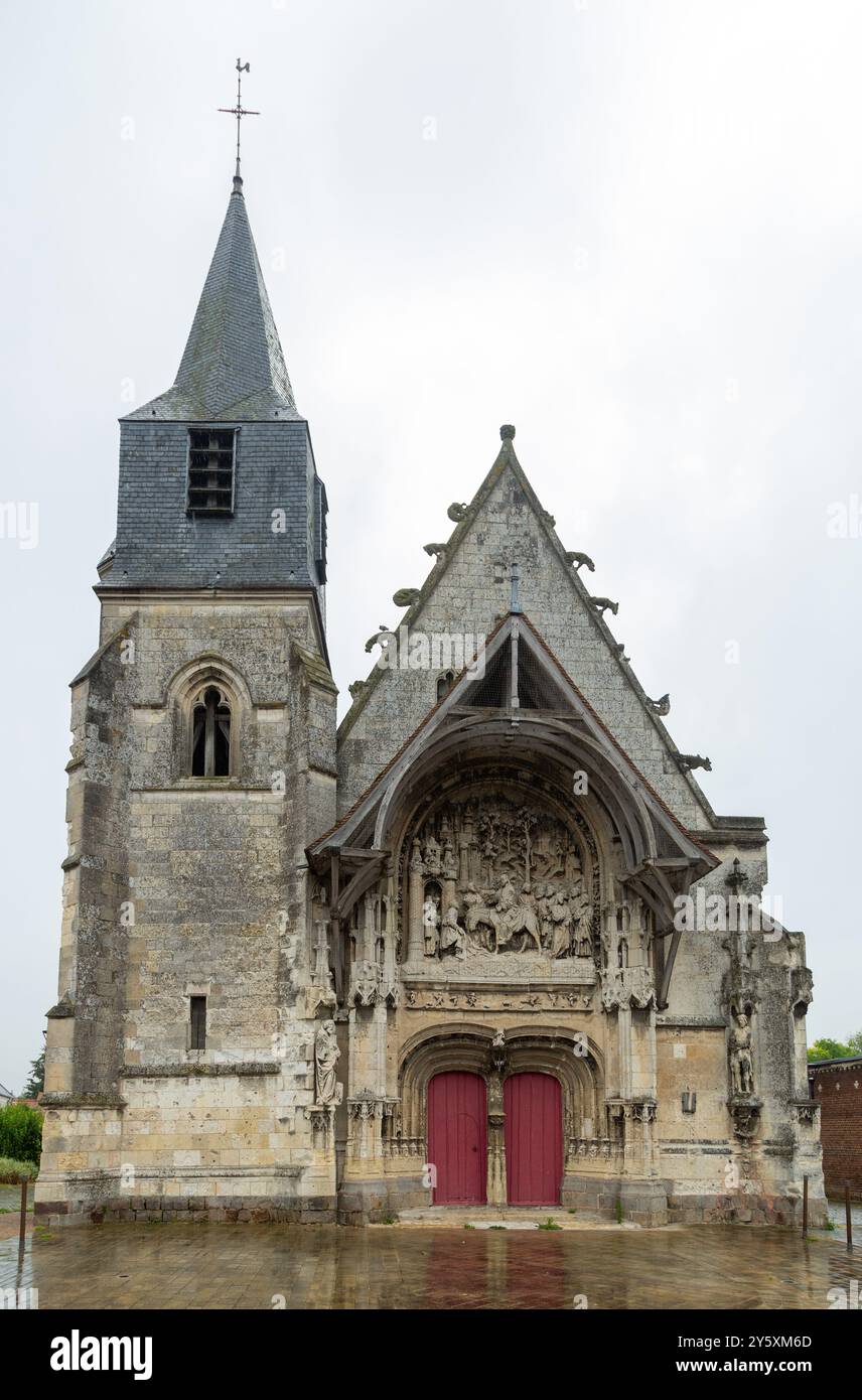 Church of Our Lady of La Neuville de Corbie and its carved tympanum ...