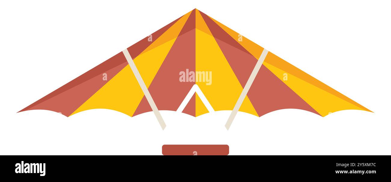 Simple vector illustration of a hang glider with a striped pattern ...