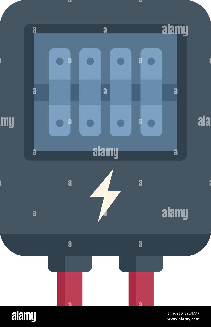 Electrical panel distributing electricity with connected cables ...