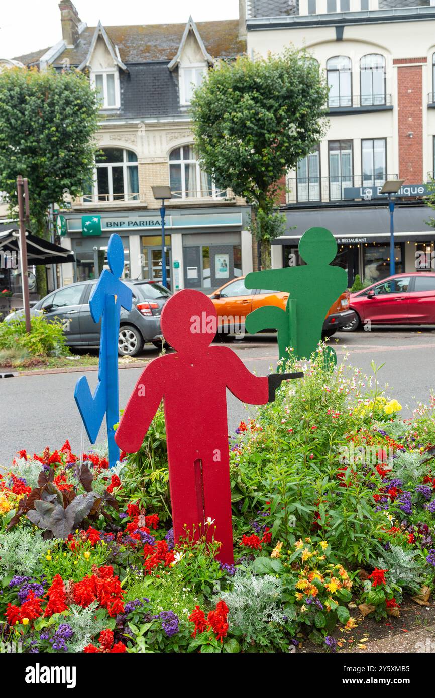 painted wooden figures for the French Olympics, Albert, Somme, France ...