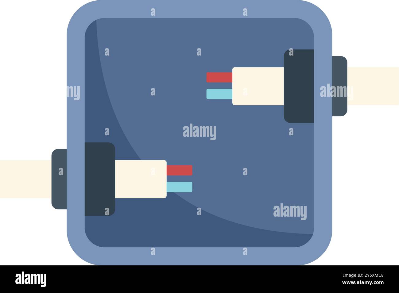 Distribution box connecting fiber optic cables providing high speed ...