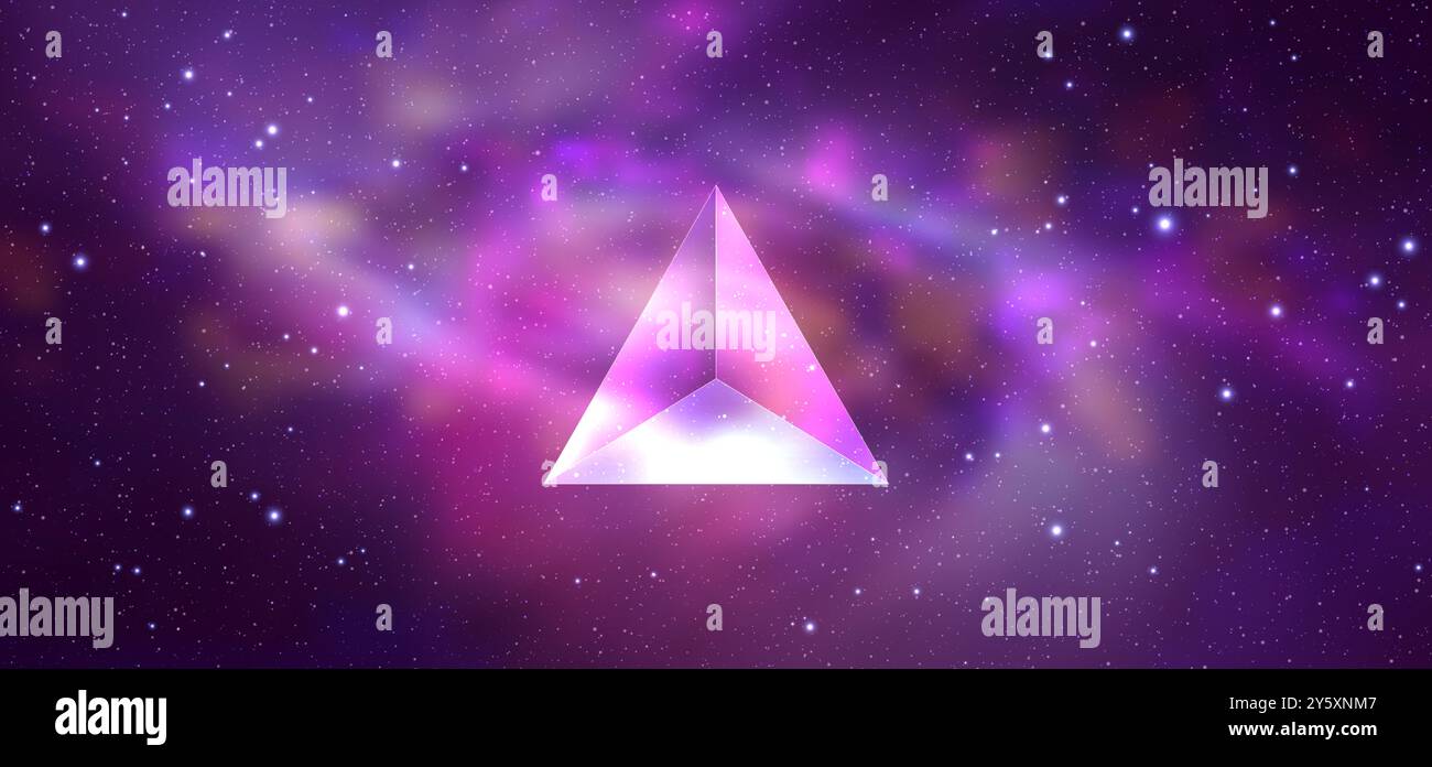 Triangle on space background. Mystical Symbol vector illustration Stock ...