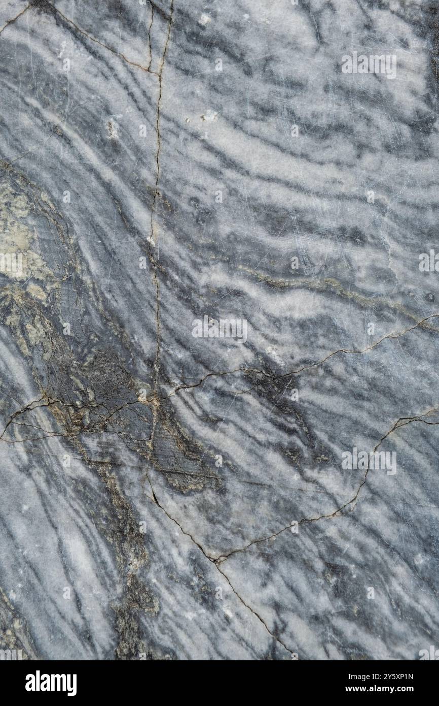 A stunning surface of gray marble exhibits intricate white veining and ...