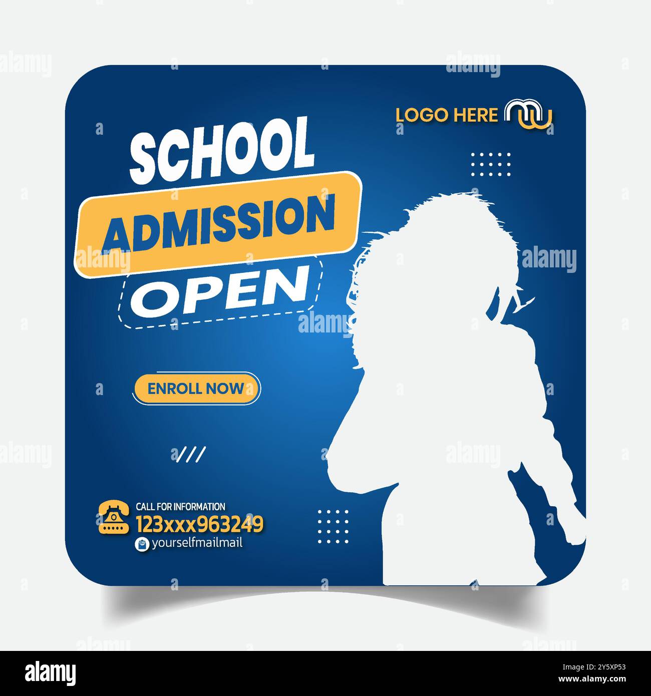 Admission post design template hi-res stock photography and images - Alamy