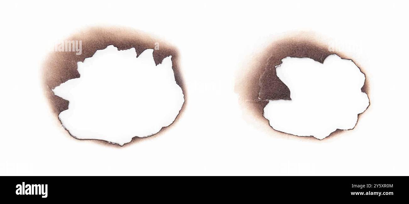 Burnt paper holes realistic vector illustration Stock Vector Image ...