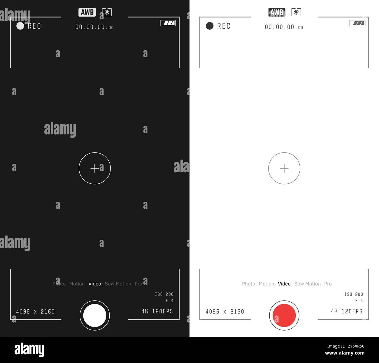 Phone video camera overlay on black Stock Vector Image & Art - Alamy