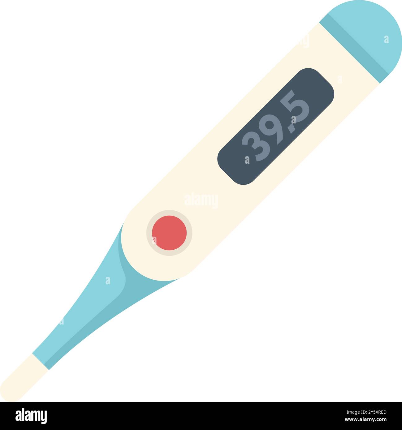 Digital medical thermometer is showing high temperature reading ...