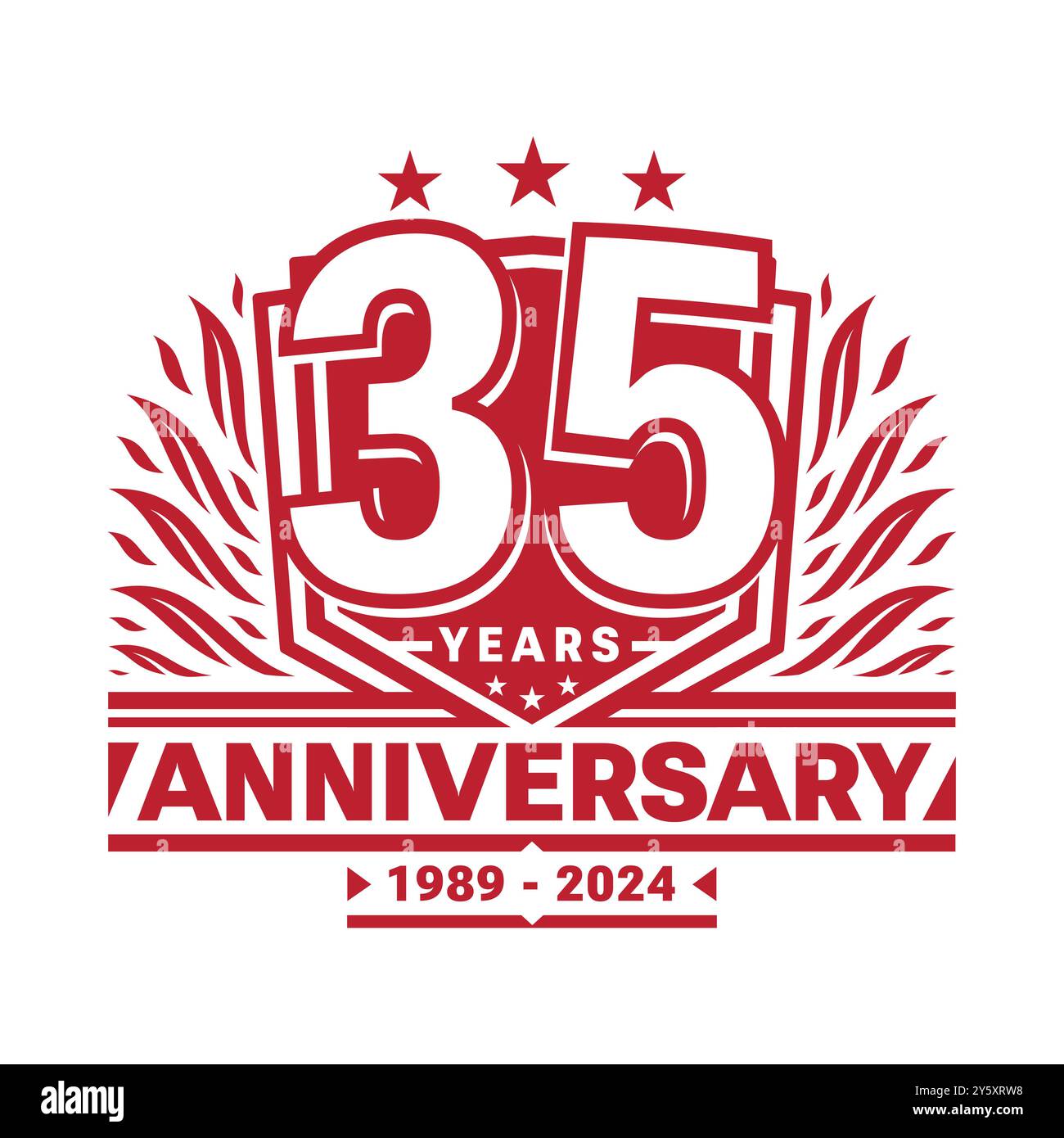 35 years anniversary celebration shield design template. 35th ...